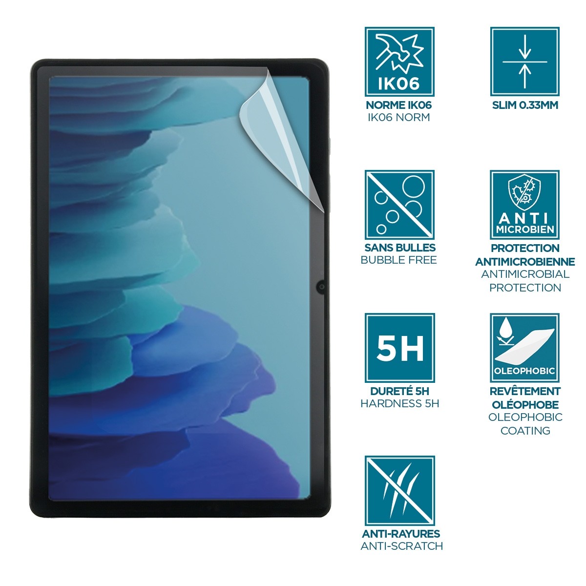 Protège-écran pour Galaxy Tab A11 - Tab A9 8.7'' (SM-X110 / SM-X115 ...