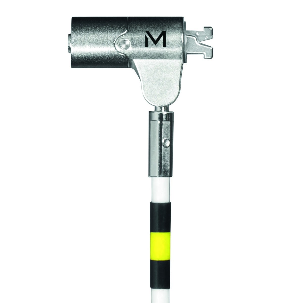 Pivoting key security cable with rotating lock, in hardened steel, for ...