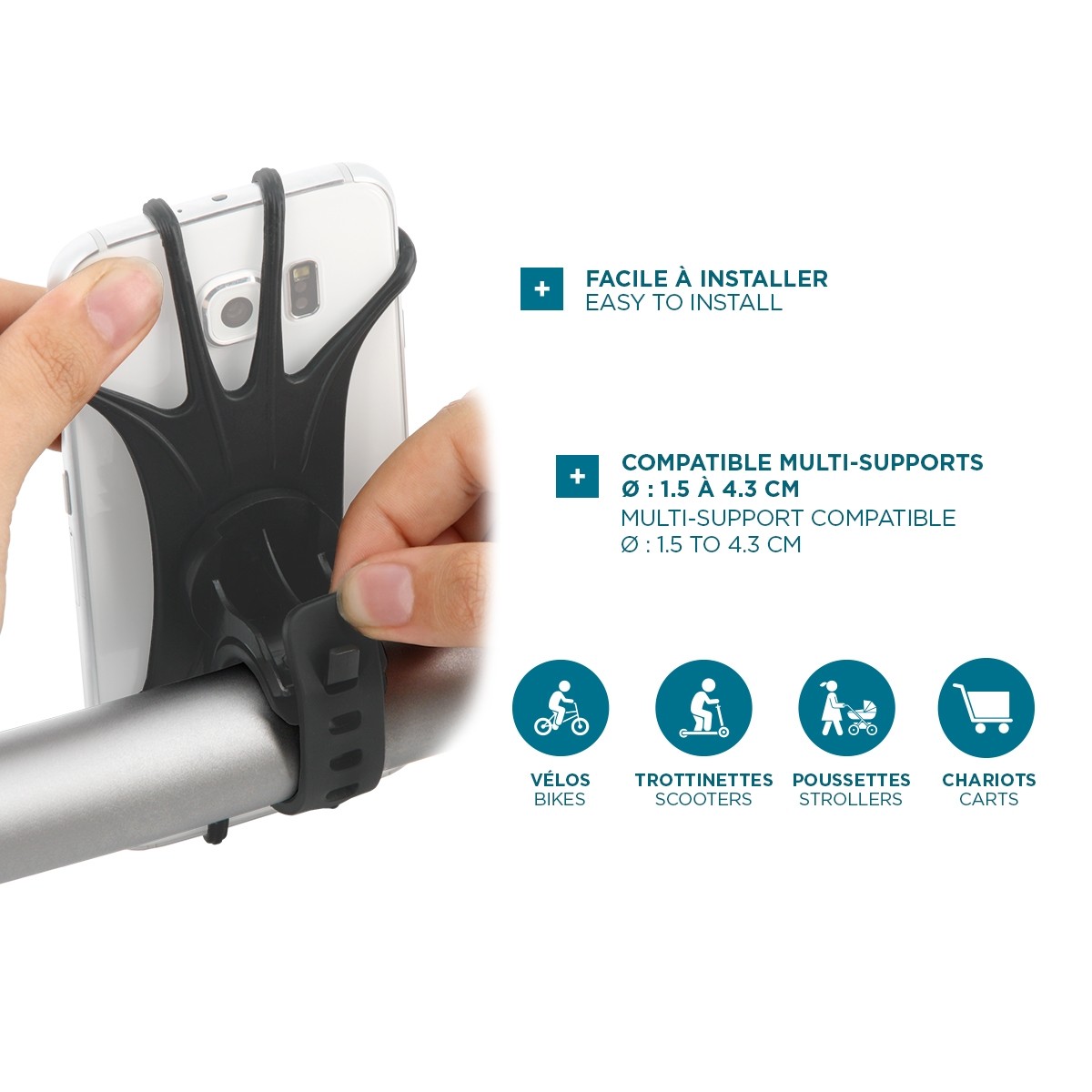 Bike Phone Holder Adjustable For 4-7 inch, Universal Mobile Stand for ...