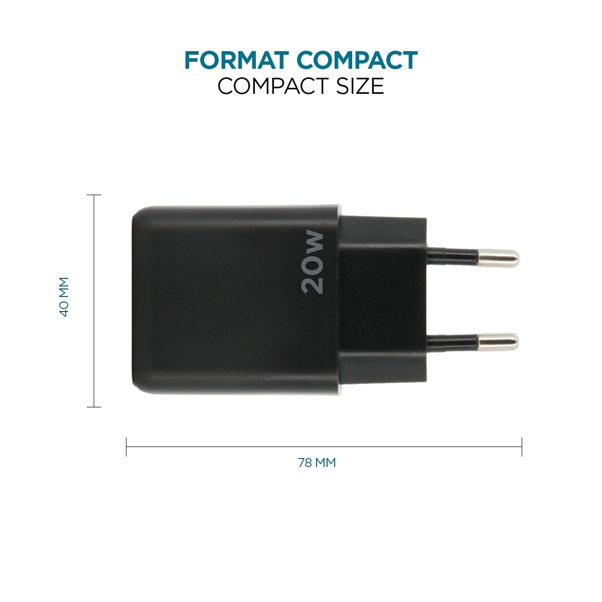 Fast Wall Charger - 20W - USB-C for Smartphone & Tablet