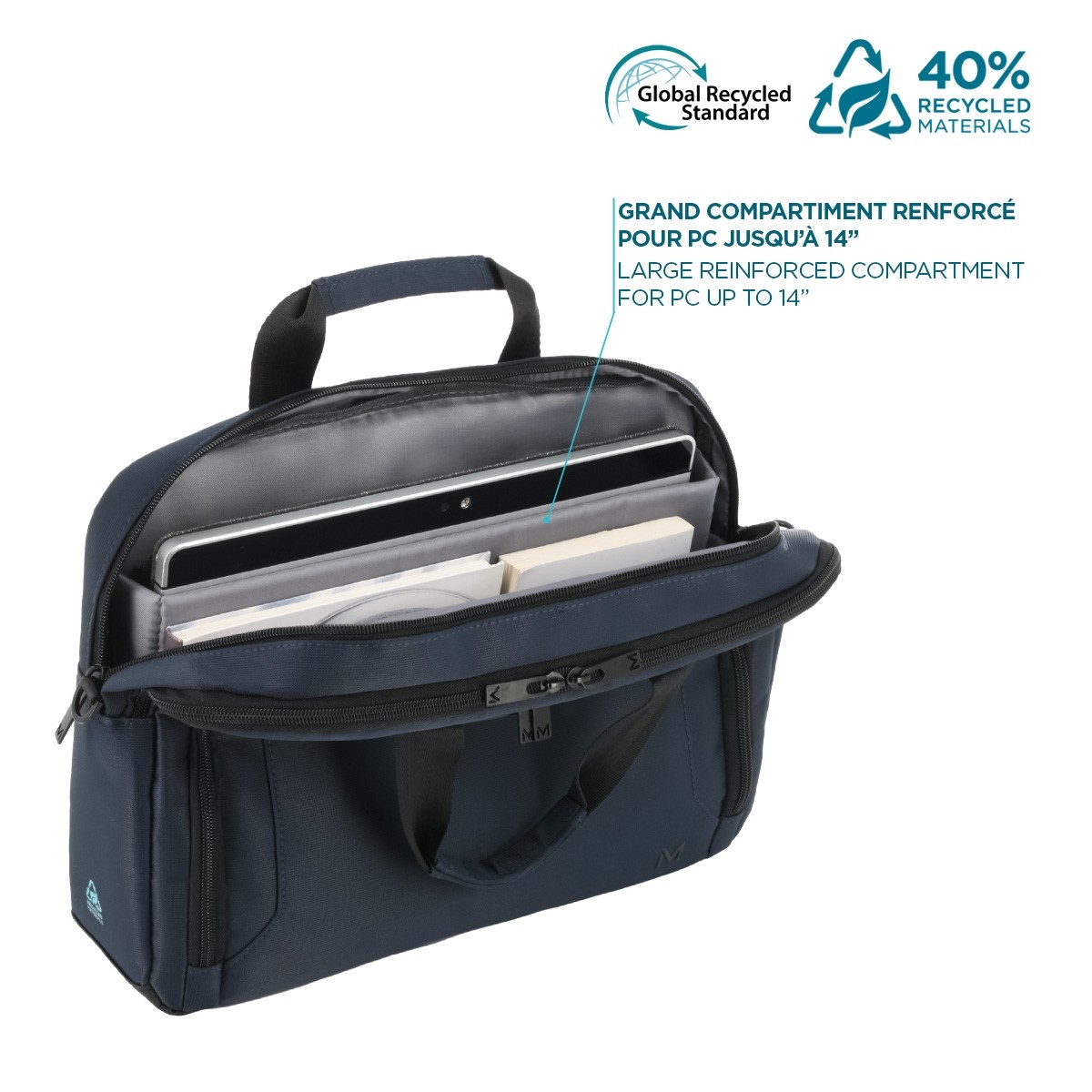 Toploading Double Briefcase 11-14" - 40% Recycled - Executive 4