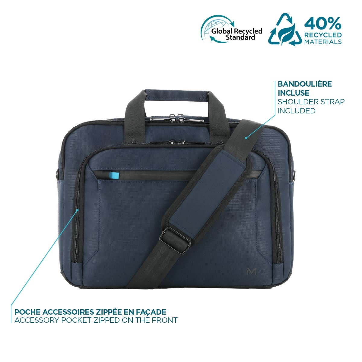 Toploading Double Briefcase 11-14" - 40% Recycled - Executive 4