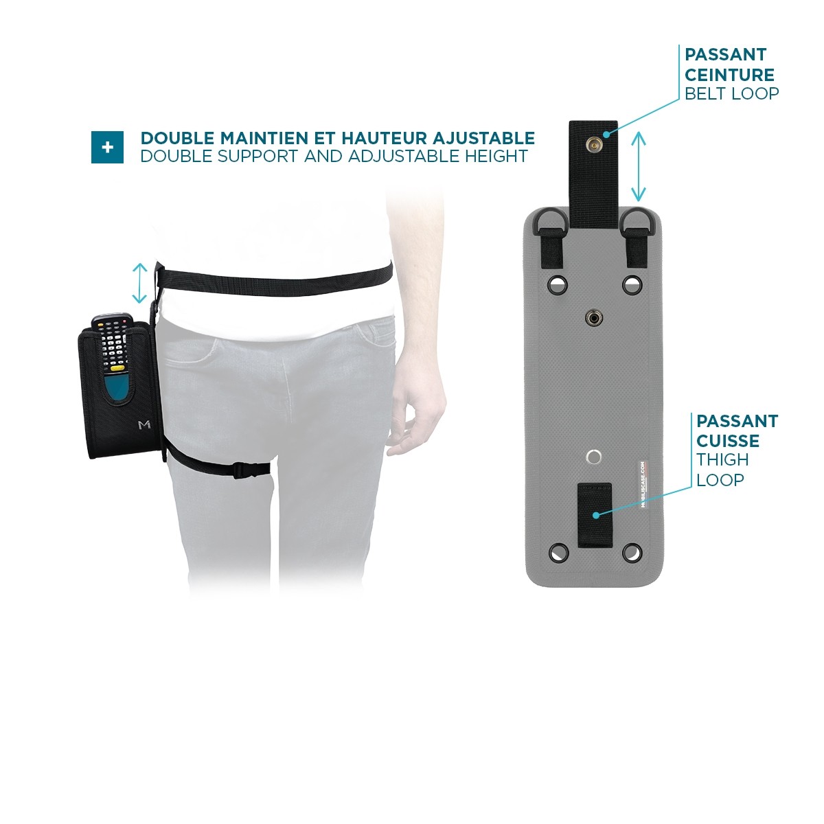 holster for pos terminal and scanner with trigger belt clip + legstrap
