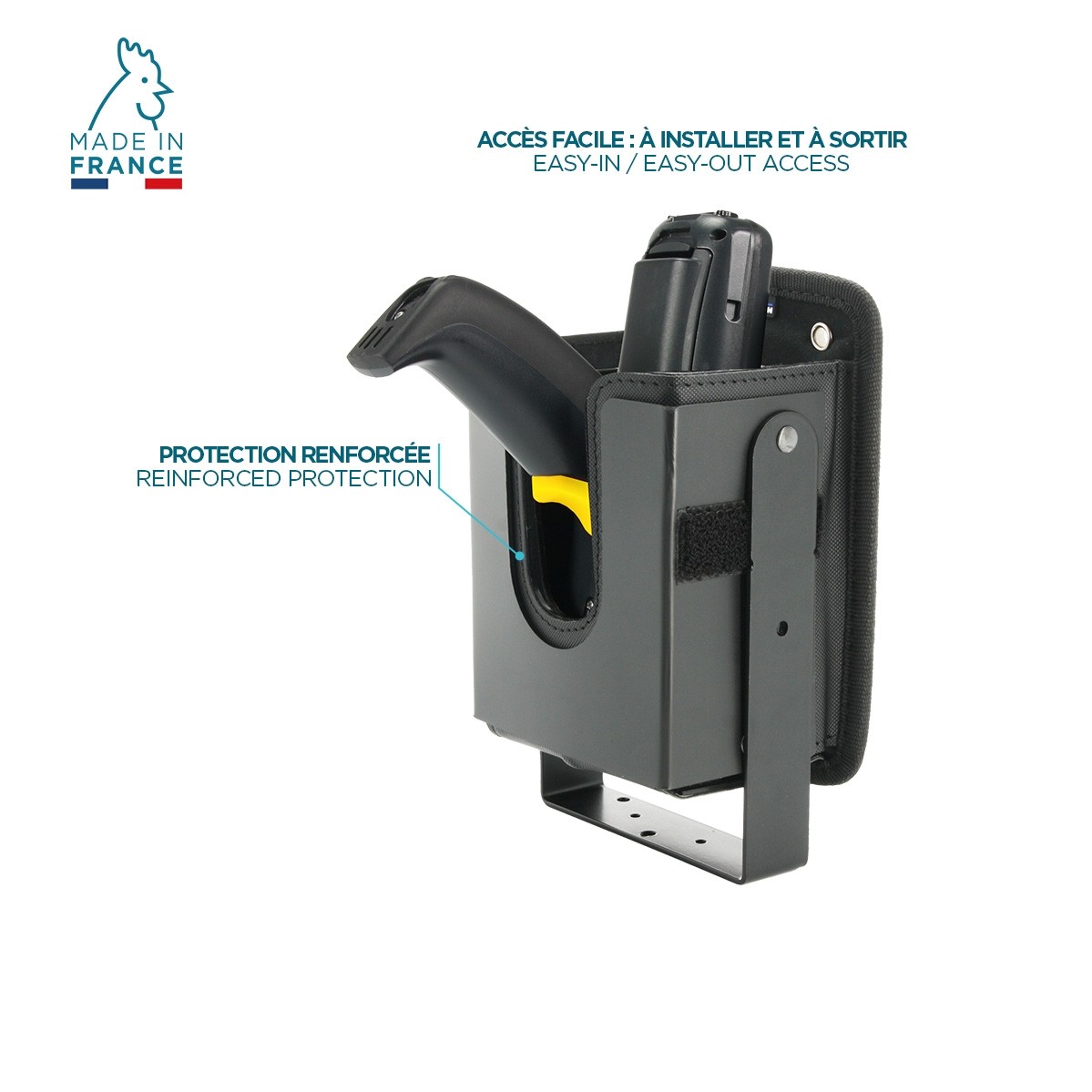 fork-lift and hand-truck holster barcode scanners and mobile computers