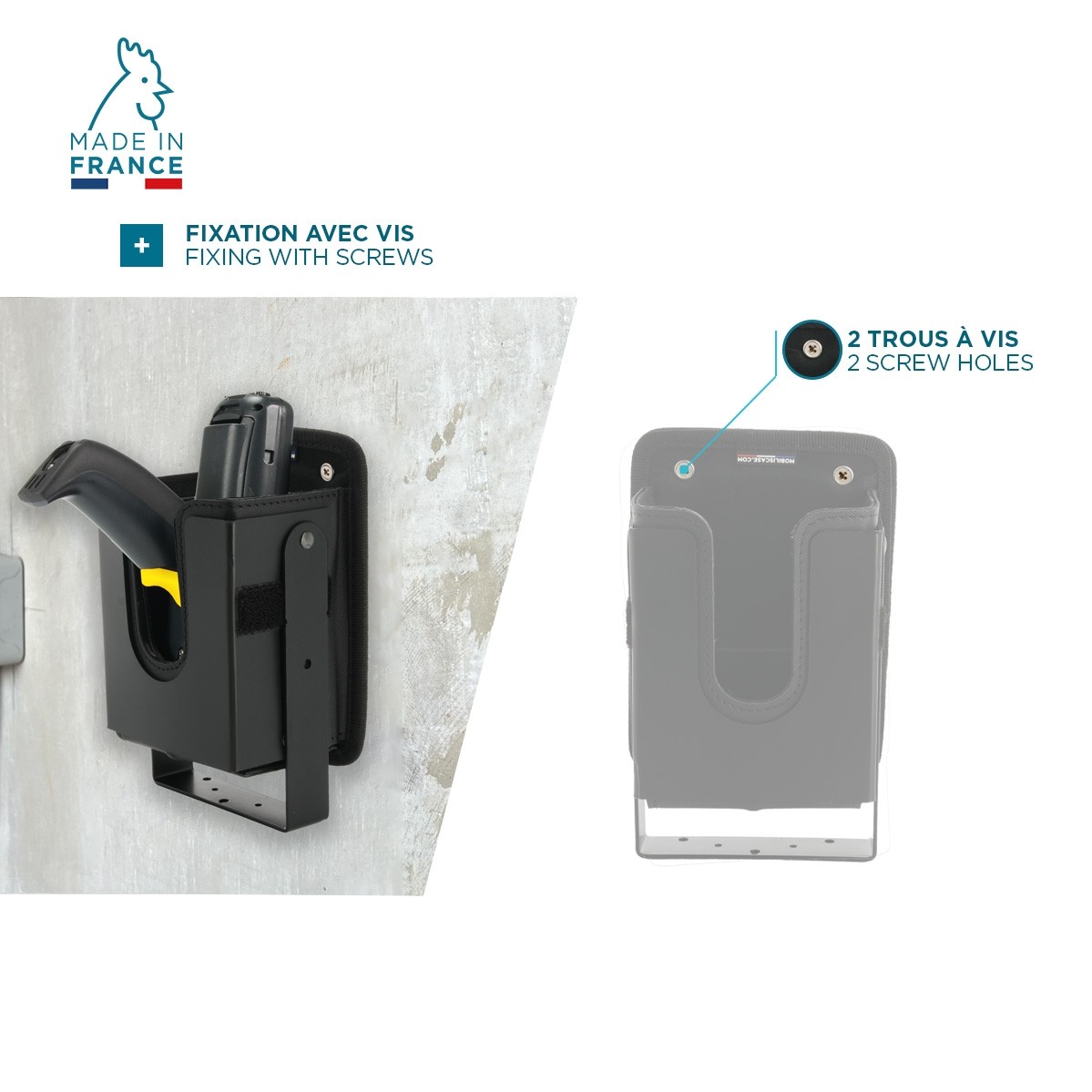 fork-lift and hand-truck holster barcode scanners and mobile computers