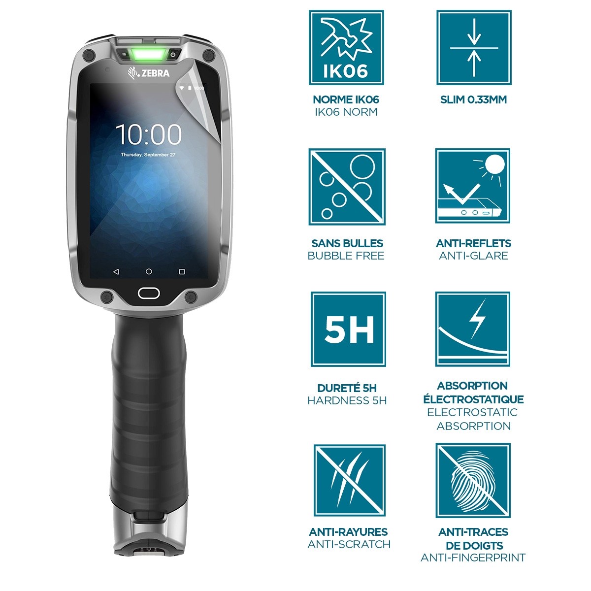 Screen Protector for Zebra TC8000, TC8300 Scanner, Protection Film ...