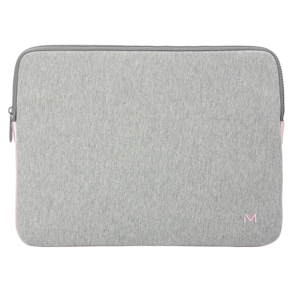 grey and pink memory foam computer sleeve with soft interior
