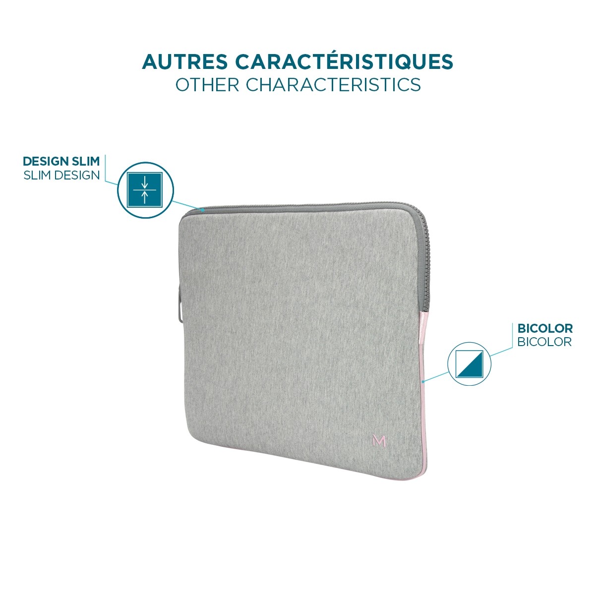 grey and pink memory foam computer sleeve with soft interior