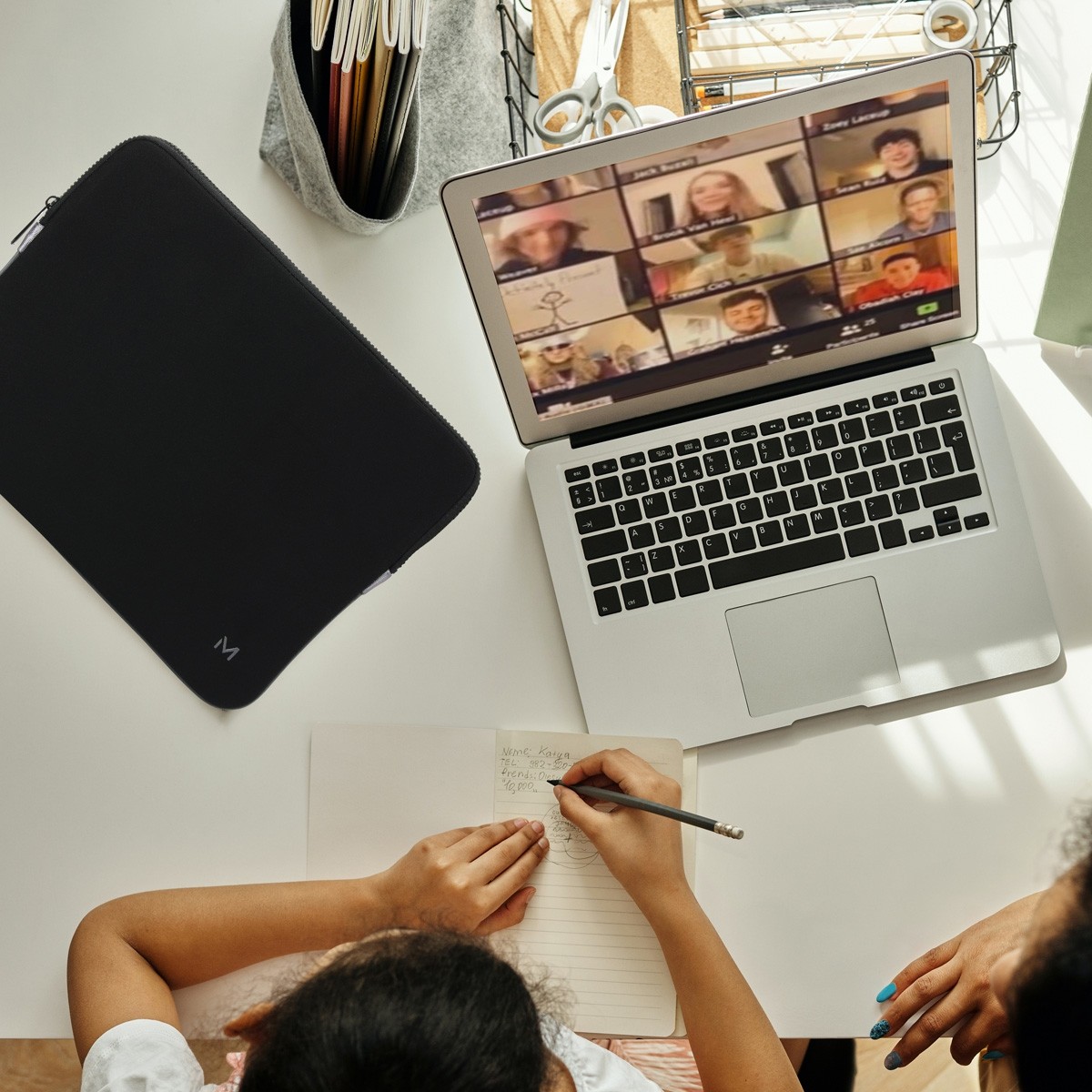 black and grey memory foam computer sleeve with soft interior