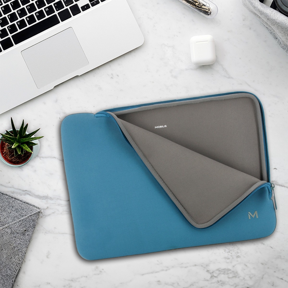 Computer sleeve up to 14'' - Prussian Blue & Grey - Skin
