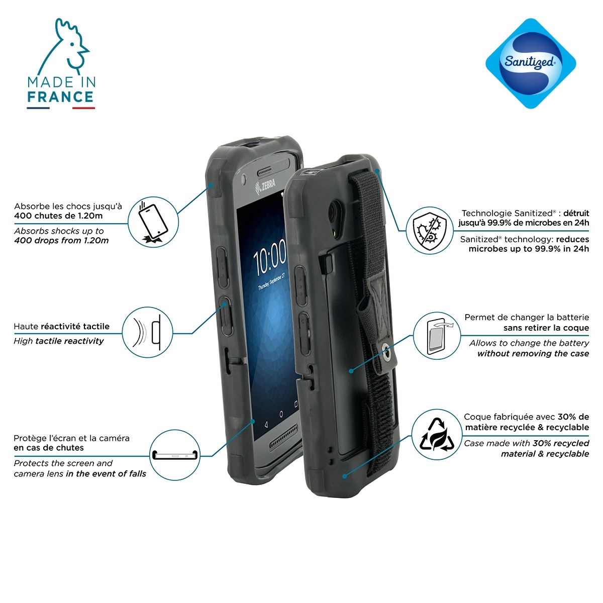 Rugged Case for Zebra TC21 - TC26 PDA, High Resistant, Ergonomic Hand ...