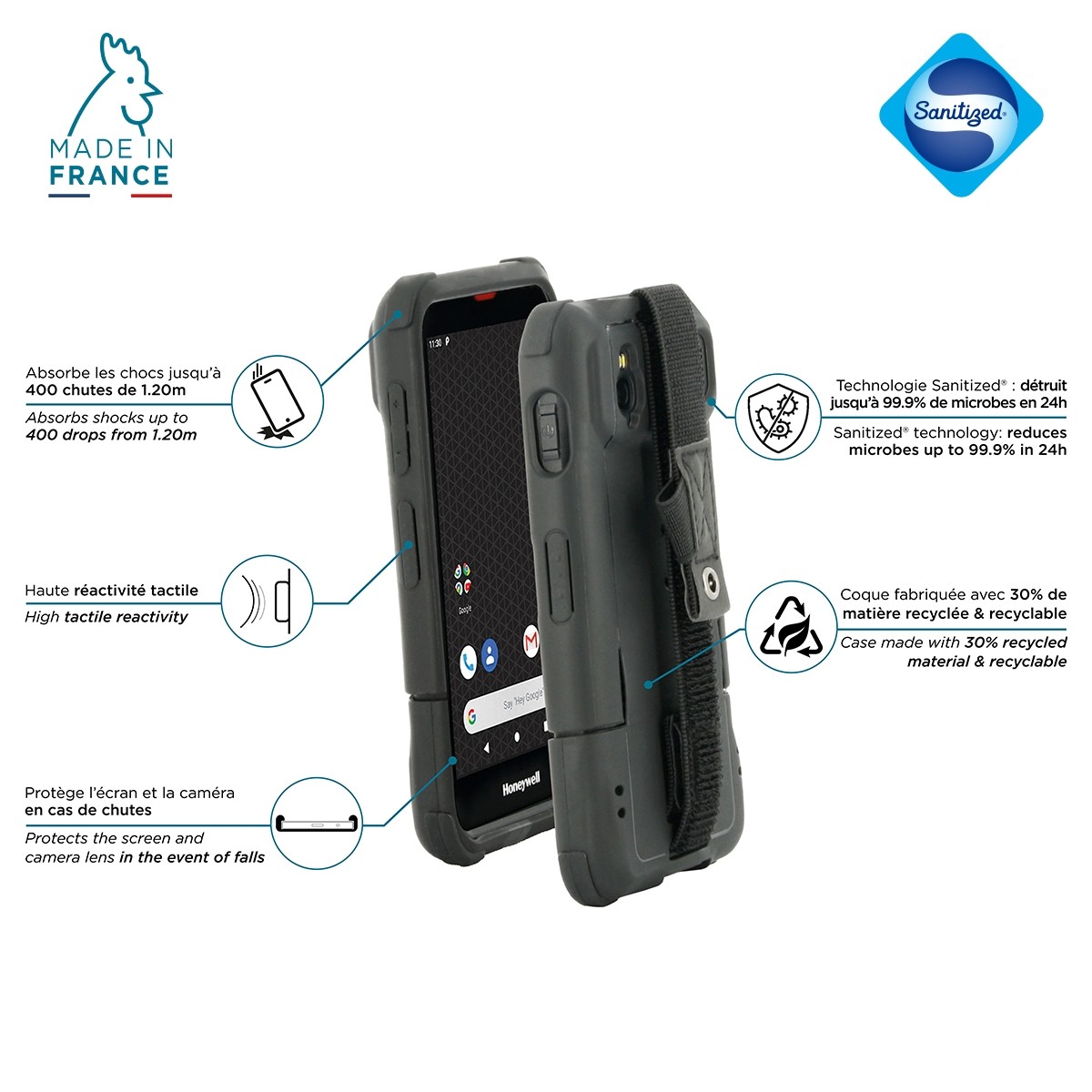 Case Honeywell Scanpal EDA52, Ultra rugged, Unbreakable Protection for ...