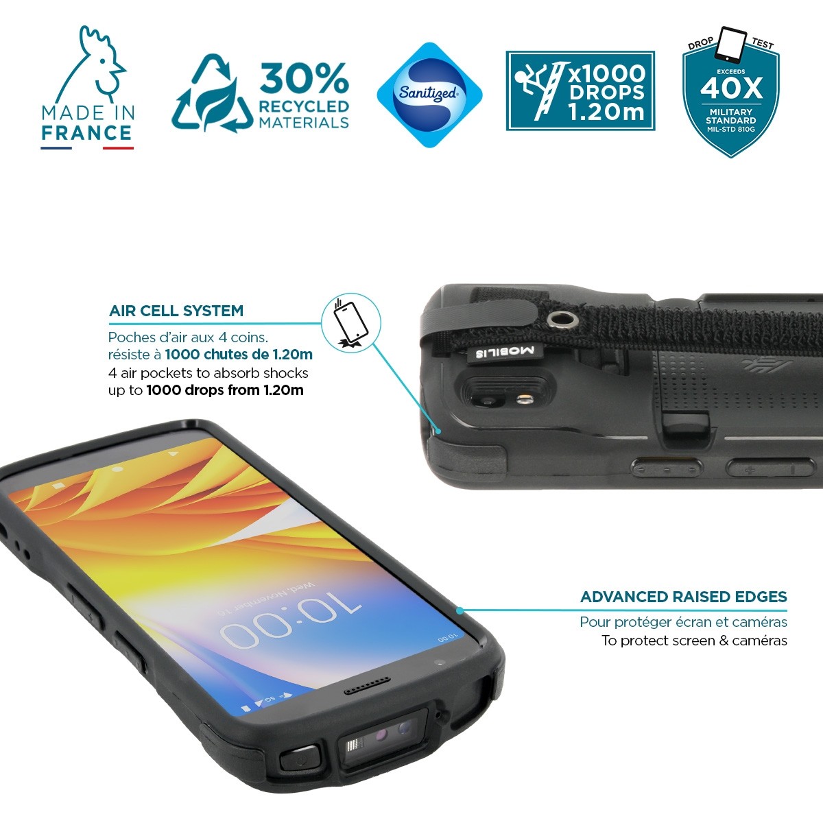 Rugged protective case for Zebra TC22 - TC27 + handstrap - PROTECH