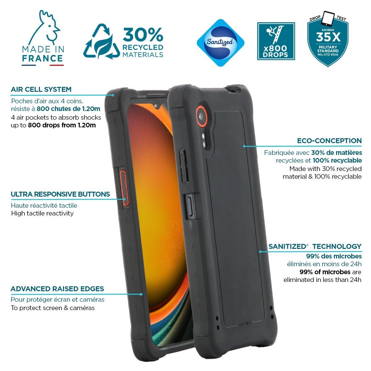 Reinforced protective case for Galaxy XCover 7 - PROTECH