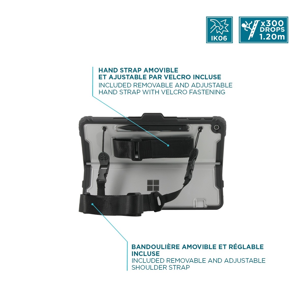 Ultra rugged protective case with transparent back and reinforced ...