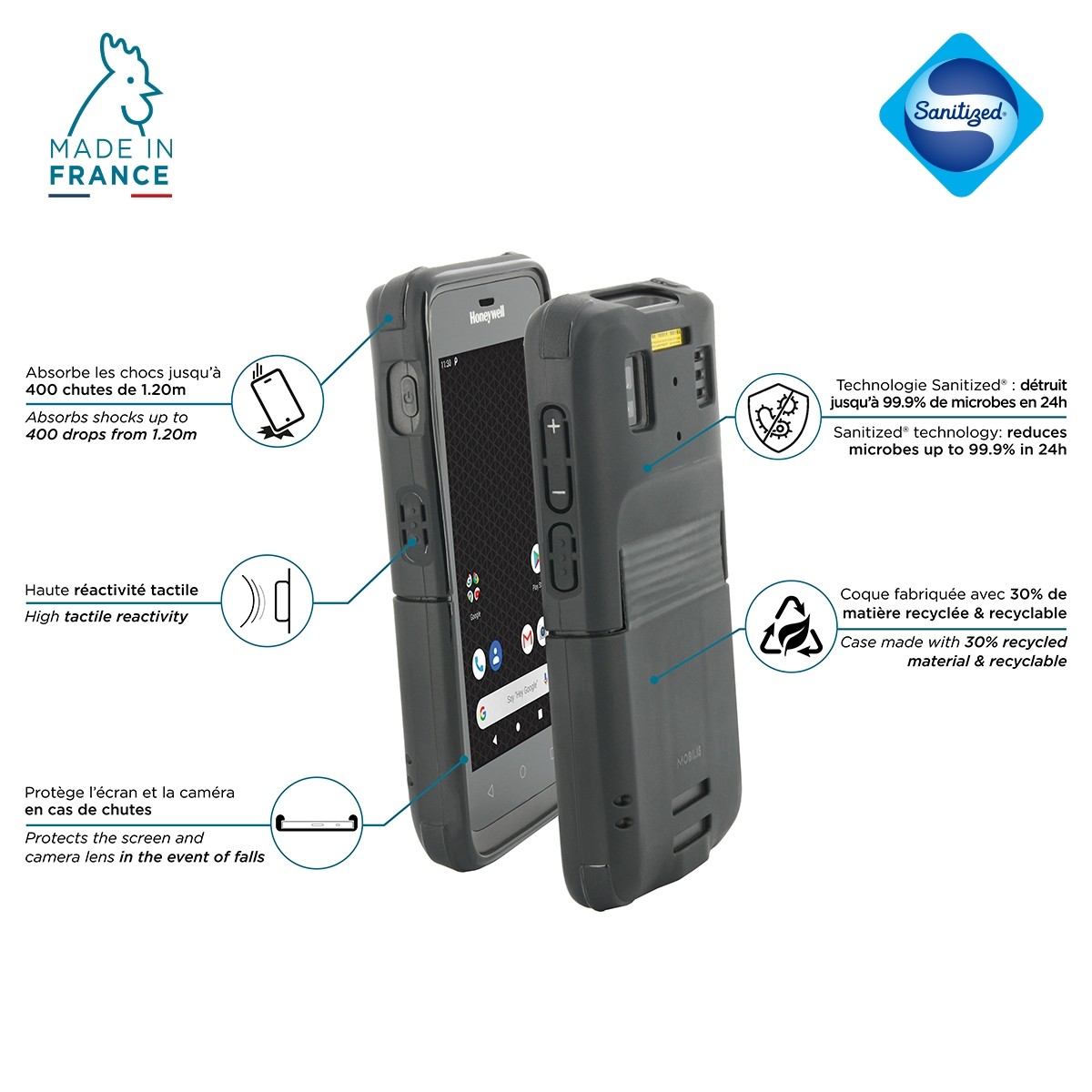 textile case for honeywell eda51 scanpal industrial mobile scanner