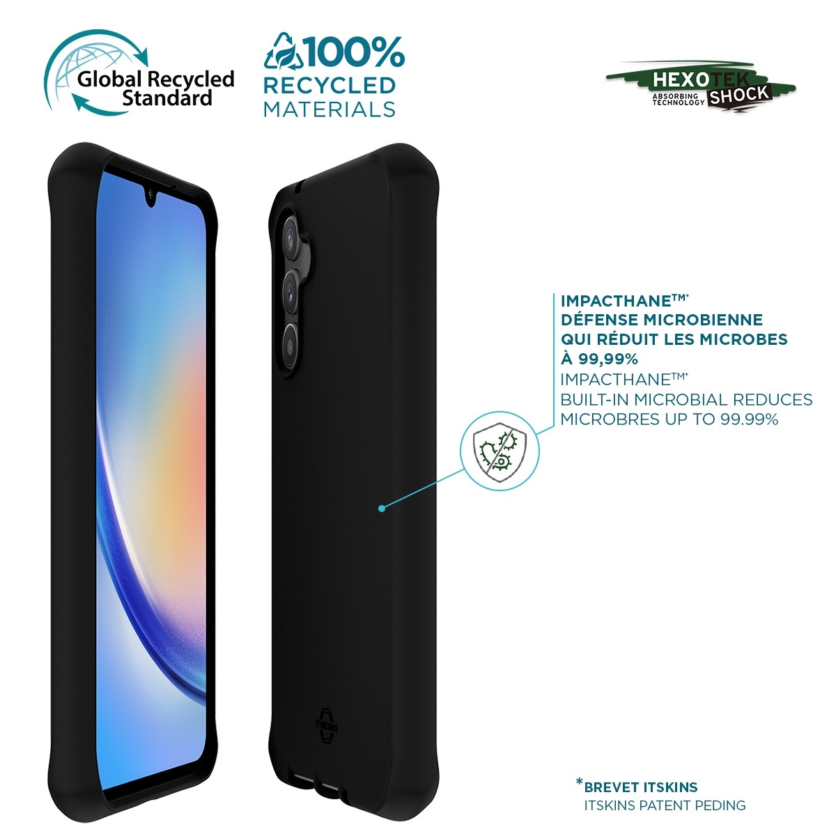 Case Galaxy A34 5G - antimicrobial - 100% recycled - Spectrum_R