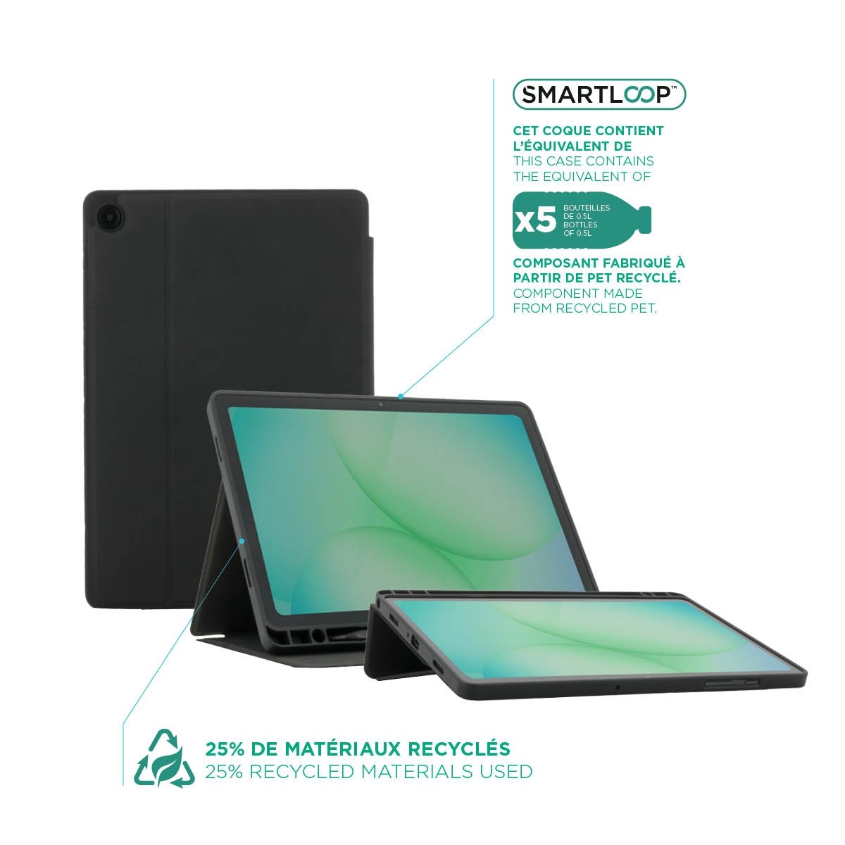 Protective case with flap for Galaxy Tab A11+ / Galaxy Tab A9+ (11 ...