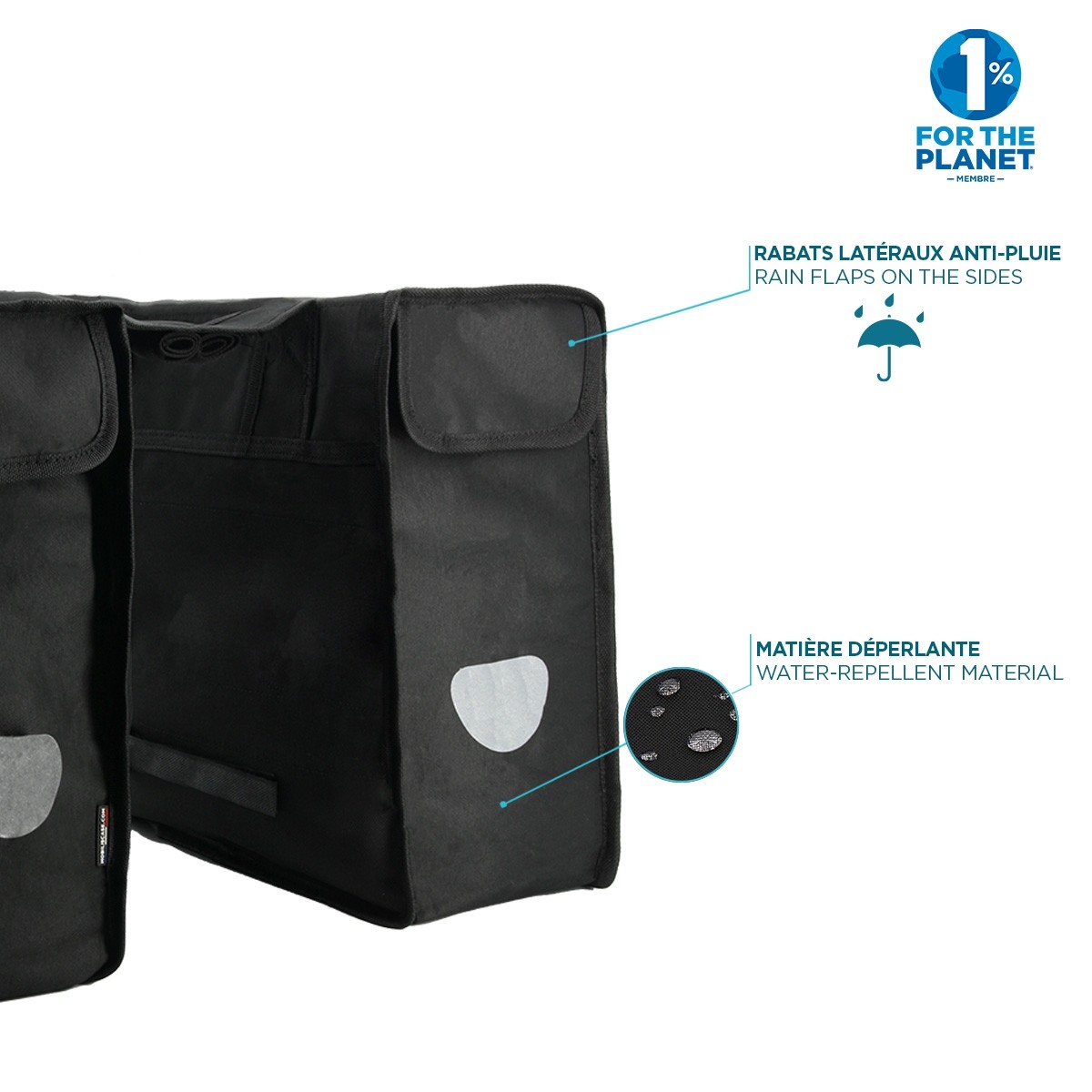 Bike Double Panniers Laptop Bag 2x15L, Adujustable Hokks, Bicycle ...