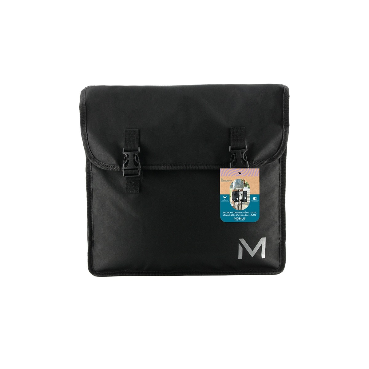 Bike Double Panniers Laptop Bag 2x15L, Adujustable Hokks, Bicycle ...