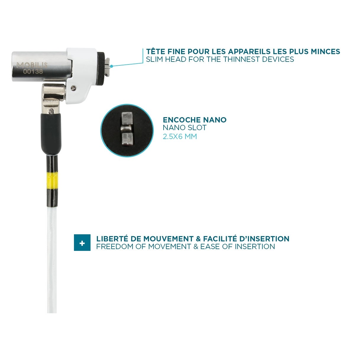 best price and high resistant anti-theft laptop keyed locks nano slot